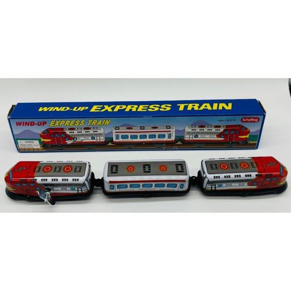 Schylling | Toys | Vintage Wind Up Key Tin Toy Train Express Passenger Commuter Train Schylling ...